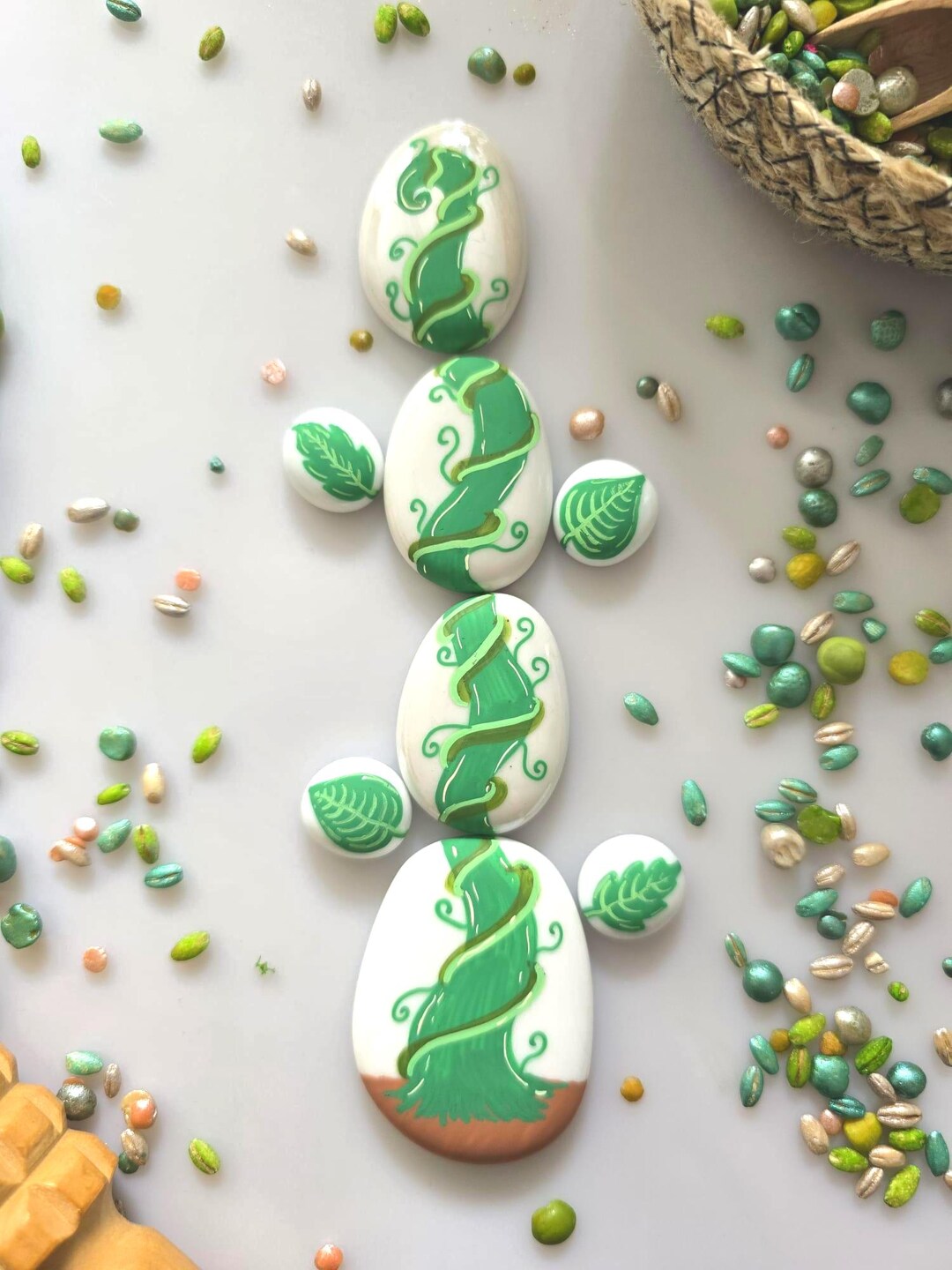 Build a Beanstalk Painted Pebble Set, Story Stones, Traditional Tales ...