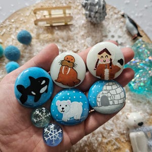 Arctic Painted Pebble Set , Arctic Animals . Eyfs. Small World , Inuit ...