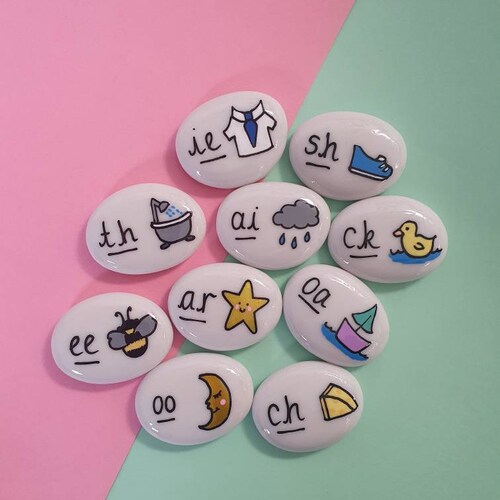 Phonics Pebbles Visual Aids Resources Stones Eyfs - Etsy