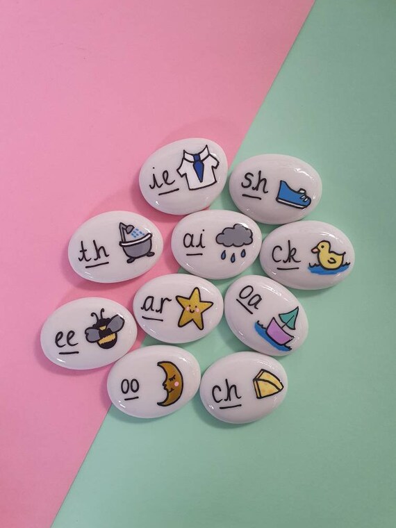 Phonics Pebbles Visual Aids Resources Stones Eyfs - Etsy