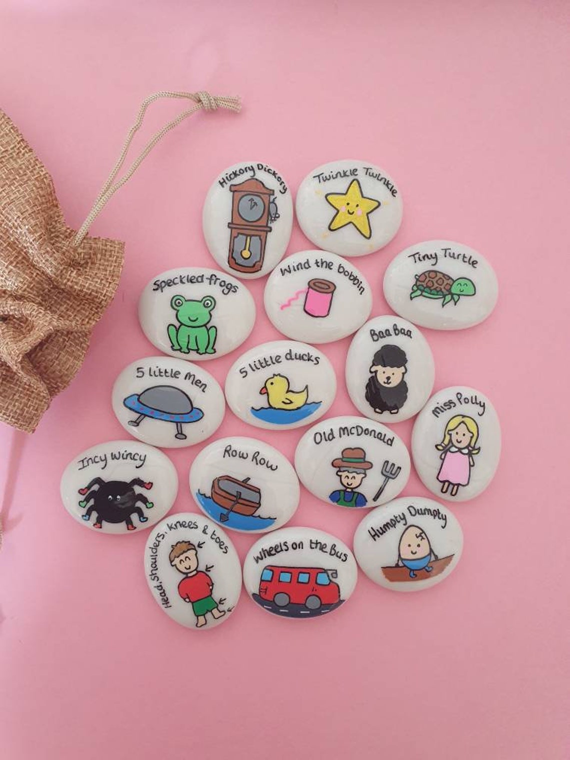 Nursery Rhyme Stones What Shall We Sing Educational Fun - Etsy UK