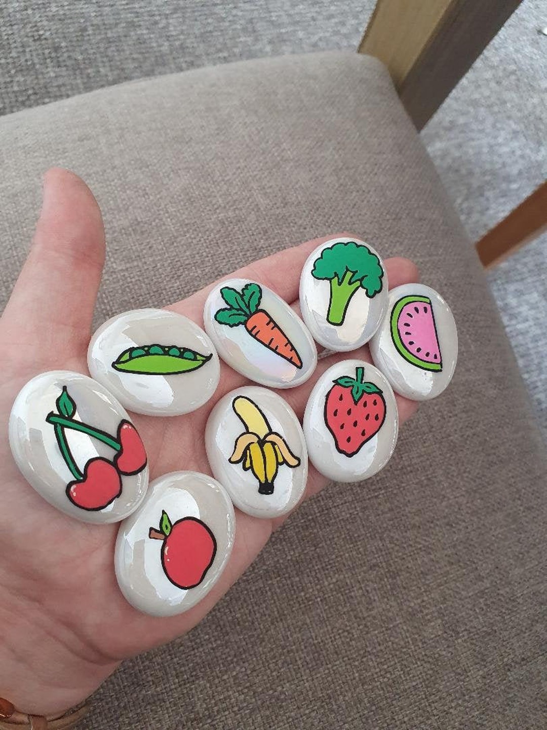 Fruit and Vegetable Stones Set. Story Stones Mud Kitchen - Etsy UK