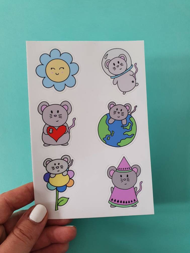 Cute Mouse Sticker Sheet . Kawaii . Mice . - Etsy UK