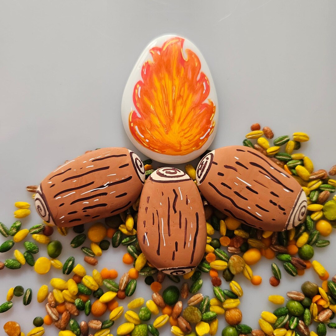Campfire Painted Pebbles, Camping, Small World Play, Logs, Story Stones ...