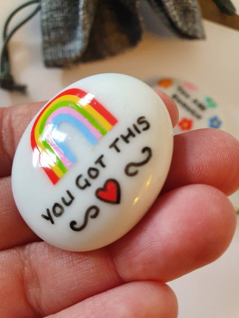Hand Painted Positivity Pebbles . Mental Health Comfort Stones ...