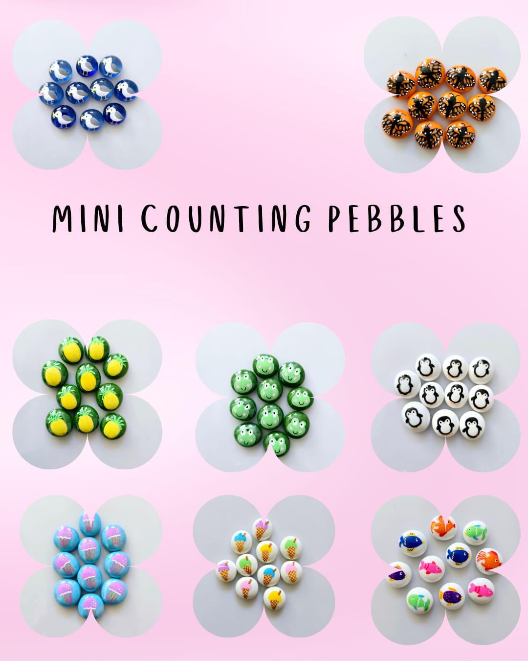 Mini Counting Painted Pebbles, Mathematics Kids, Imaginative Play ...
