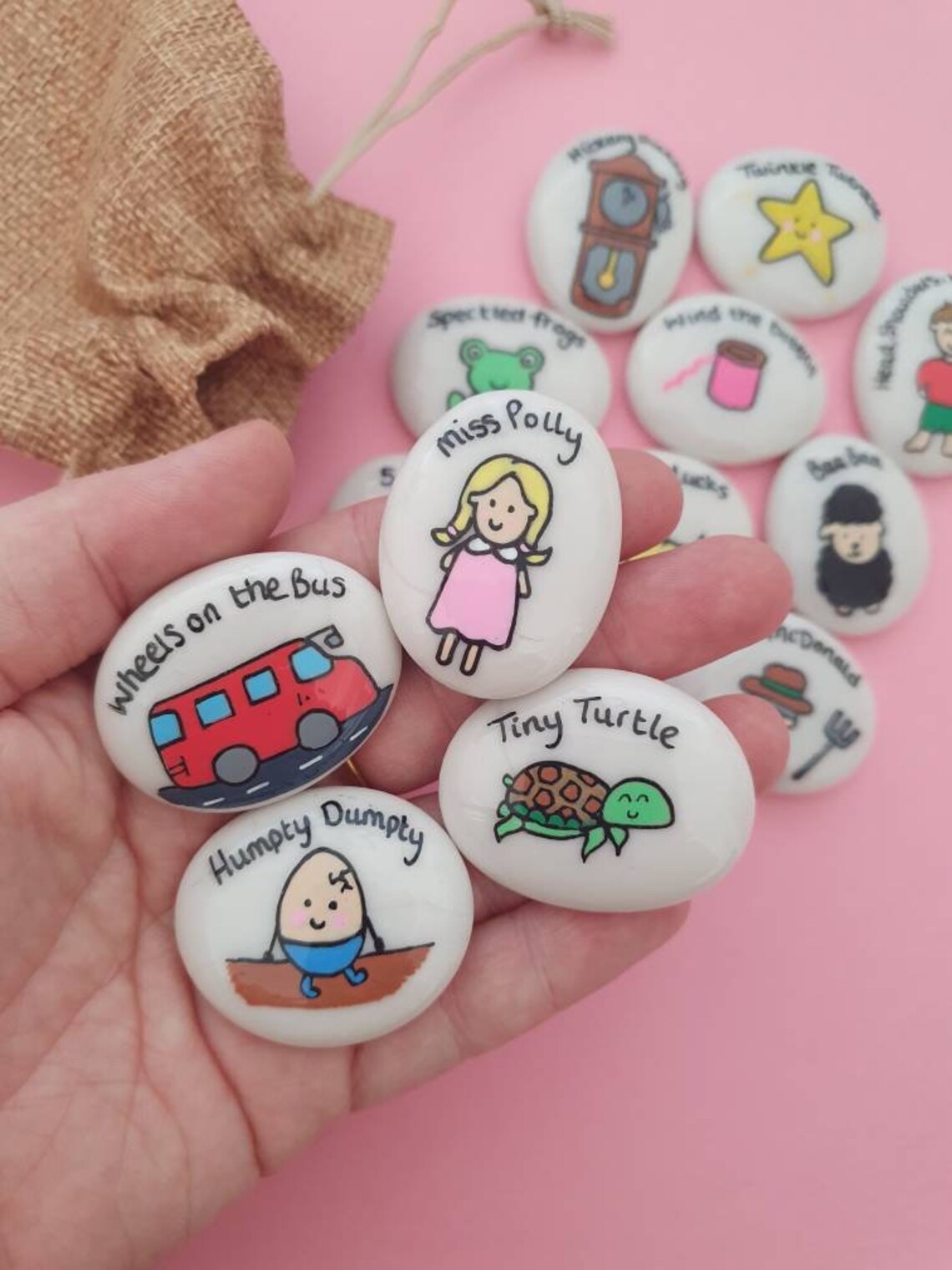 Nursery Rhyme Stones What Shall We Sing Educational Fun - Etsy UK