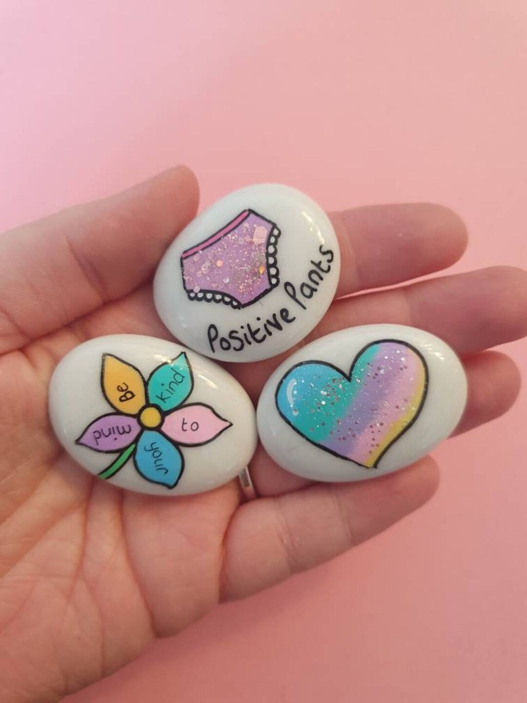 Pastel Positivity Pebbles . Happy Gift Set. Positive Gift . Besties ...
