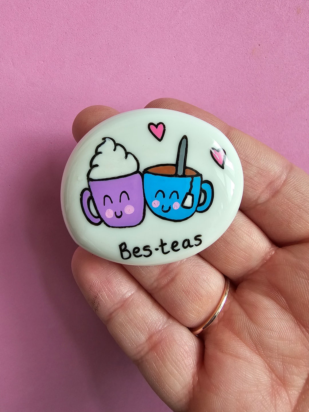 Besties Friendship Keepsake Stone Gift . Miss You . Bestie . Best Tea ...