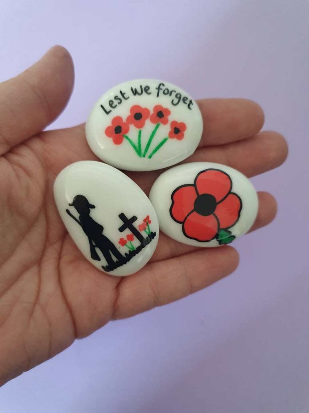 Poppy Remembrance Day Pebbles - Etsy