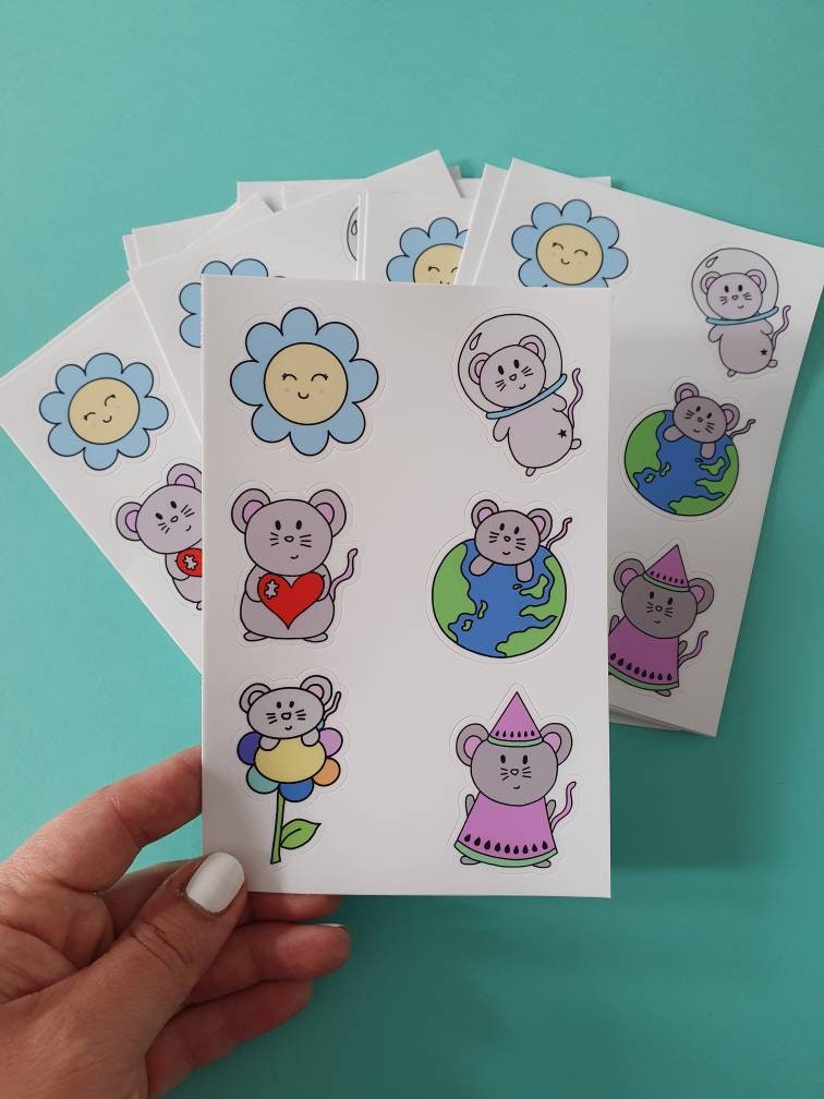 Cute Mouse Sticker Sheet . Kawaii . Mice . - Etsy UK