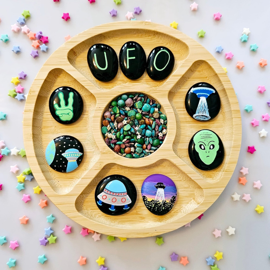 UFO Painted Pebbles, World Ufo Day, Aliens, Supernatural, Space Play ...