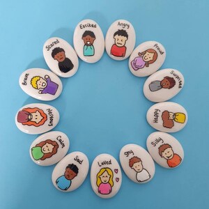 Emotion Feelings Painted Pebbles for Early Years Learning - Etsy UK