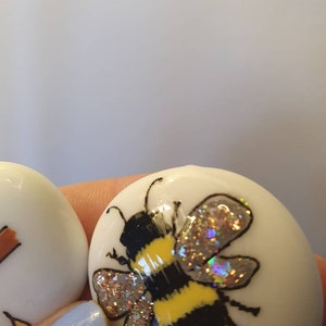 Sparkly Bee Painted Pebbles for Small World Play - Etsy UK