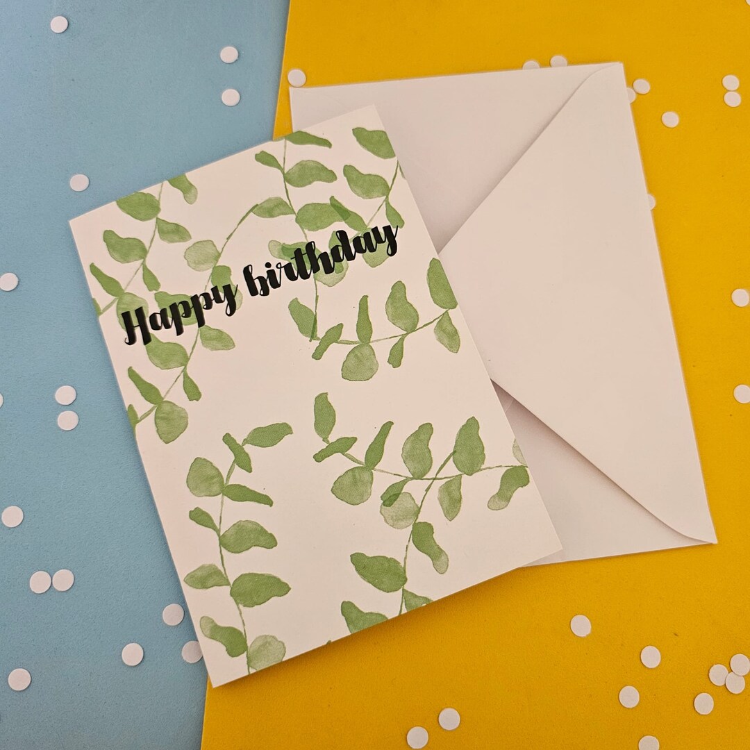 Botanical Happy Birthday Card , Birthday Cards for Her, Gifts for Her ...