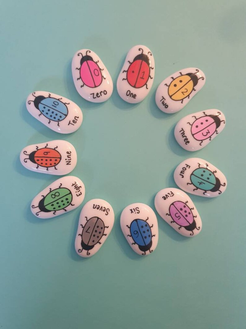 Number Counting Bugs Rainbow Colour Bugs Mathematics | Etsy UK