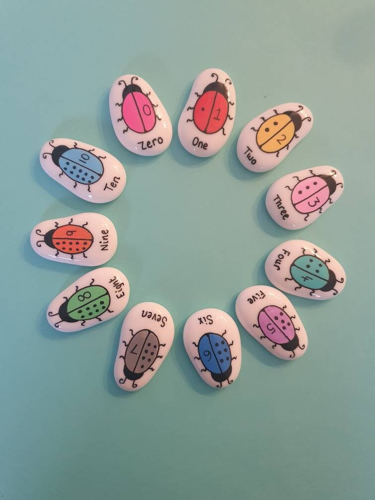 Number Counting Bugs Rainbow Colour Bugs Mathematics | Etsy UK