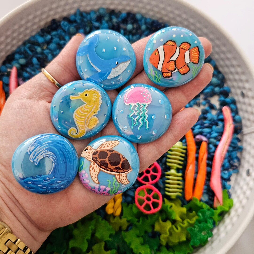 Marine Sealife Ocean Animal Painted Pebbles, Under the Sea, Early Years ...