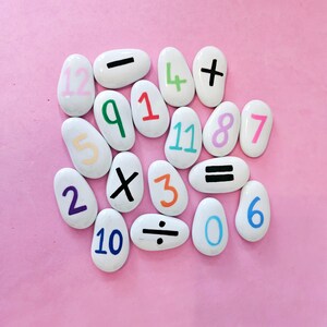 Number Pebbles, Counting to 10, Eyfs Maths Activities , Sensory, Loose Parts, Times Tables ...