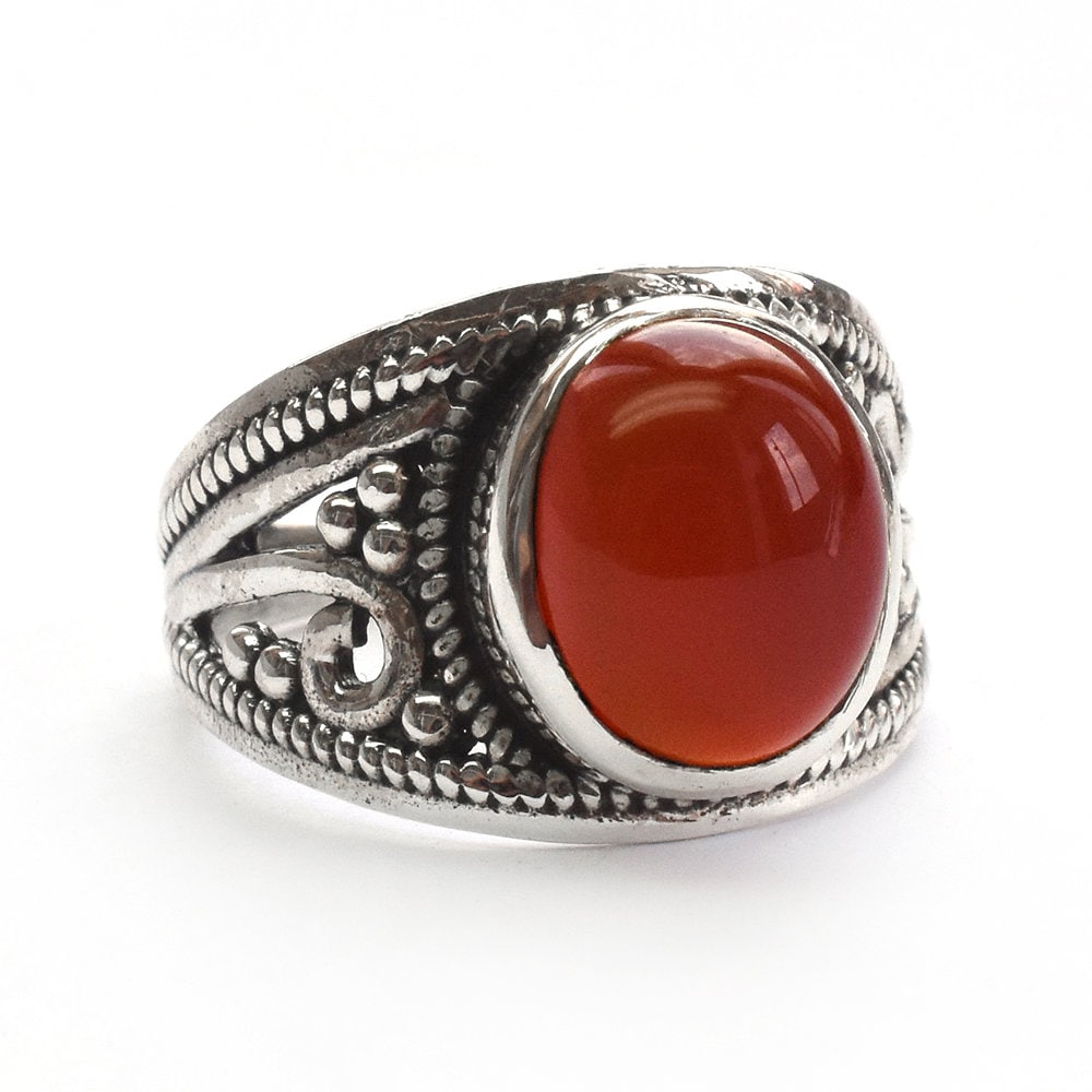 Natürlicher Roter Onyx Edelstein Ring 925 Sterling Handarbeit Boho Ring ...