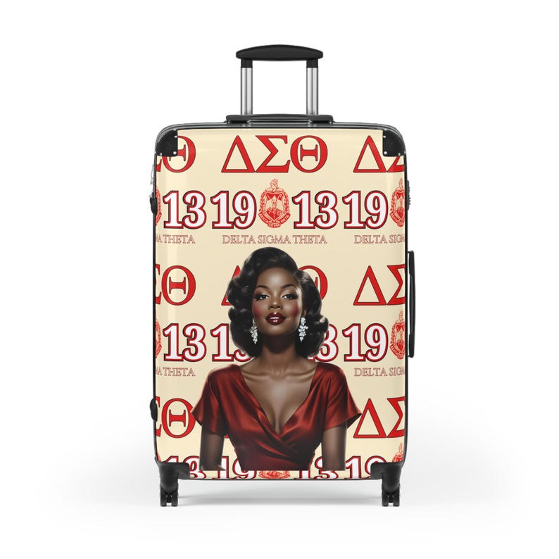 Delta Sigma Theta Woman in Red Crimson Cream DST, Suitcase Design ...