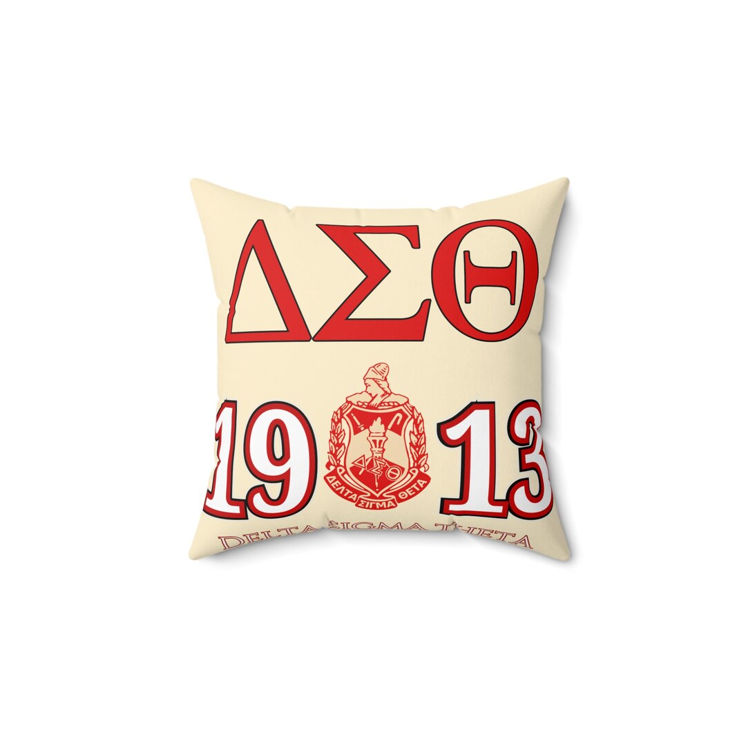 Sorority Pillow, Delta Sigma Theta, Crimson and Cream Home Decor, Spun ...