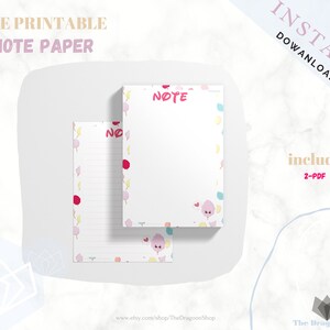 Cotton Candy Writing Printable Paper - Kawaii Stationery - Etsy