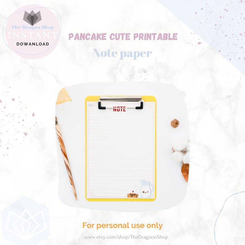 Pancake Writing Printable Paper Kawaii Stationery - Etsy
