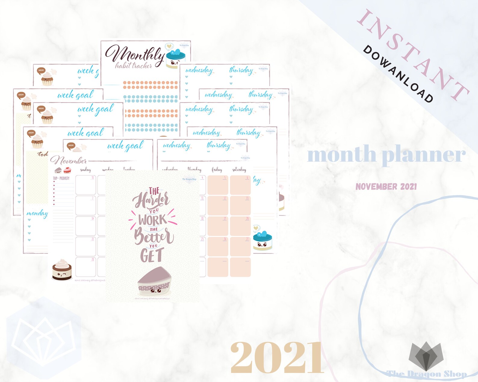 Cake Planner 2021 november 2021 Printable Planner Cute Planner2021 ...