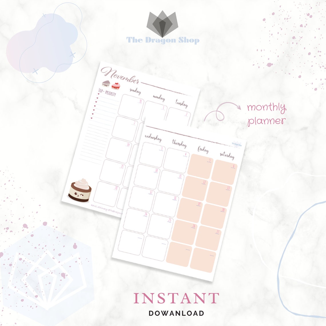 Cake Planner 2021 november 2021 Printable Planner Cute Planner2021 ...