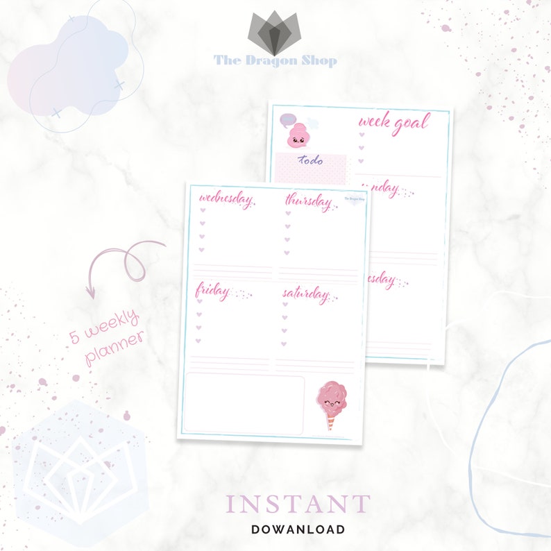 Cotton Candy Planner 2021 Printable September 2021 Planner Cute ...