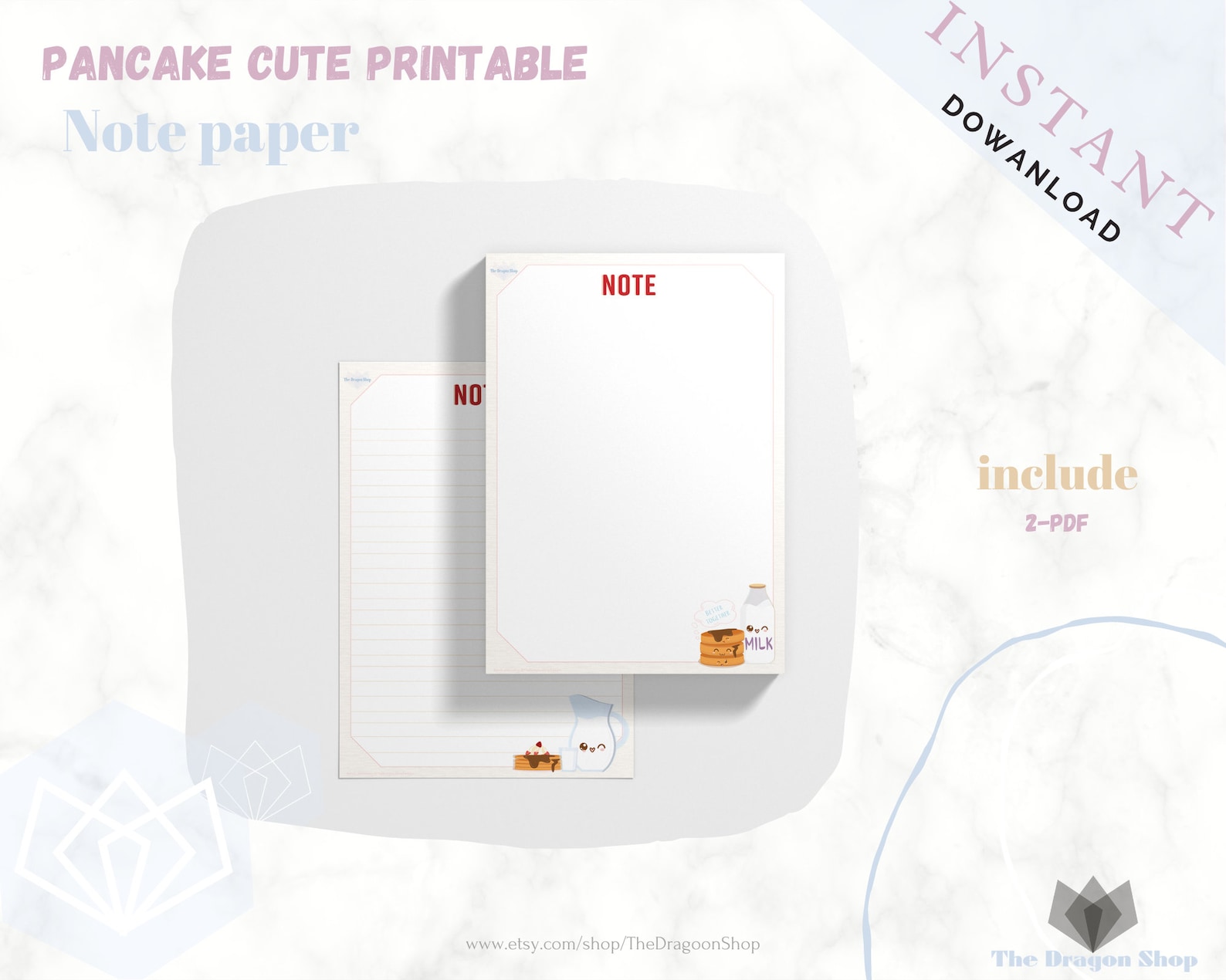 Pancake Writing Printable Paper Kawaii Stationery - Etsy