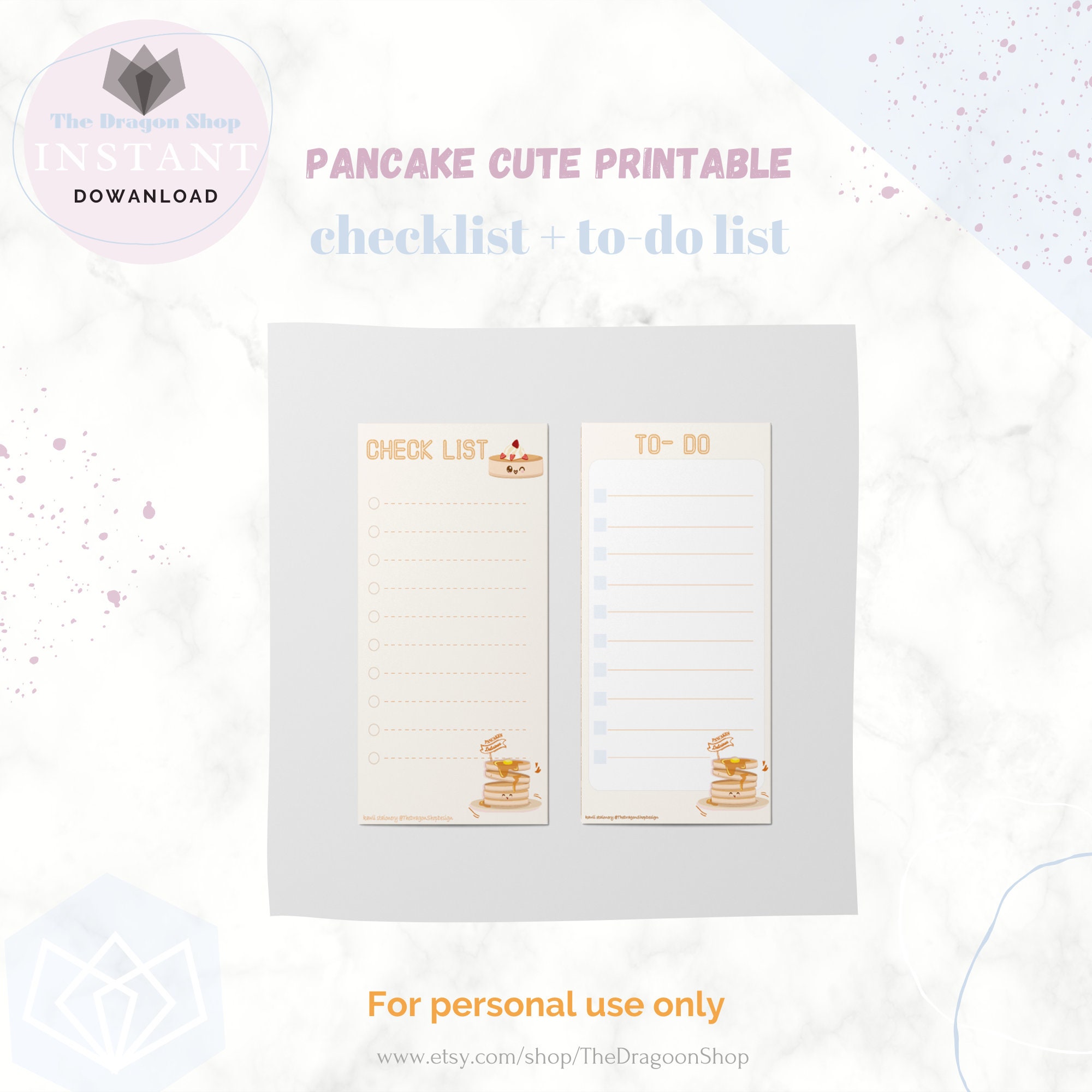 Kawaii Pancake To-do List& Checklist / Goals for Today Notes Digital ...