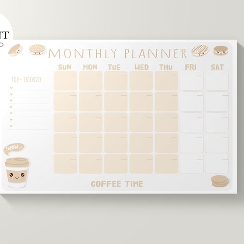 Printable A5 Planner Kit Cute Kawaii Weekly Planner Monthly - Etsy