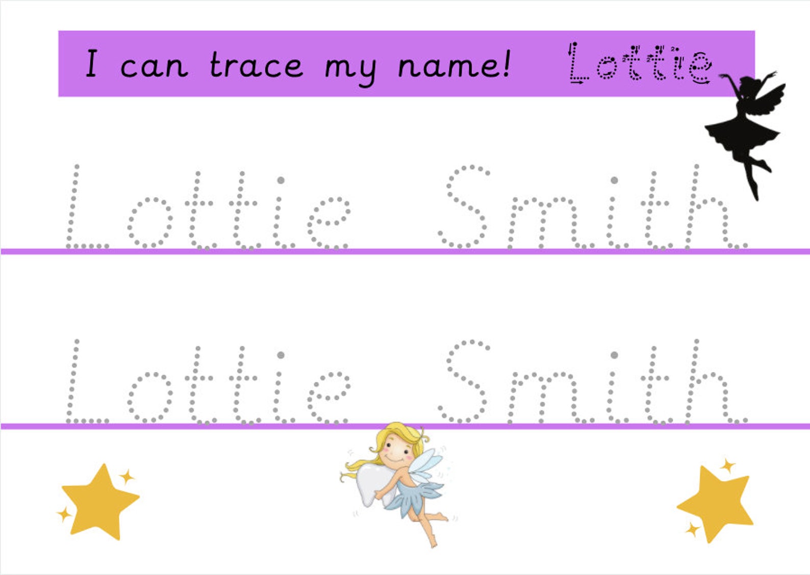 The most Customisable Name Writing Worksheet First&last name | Etsy