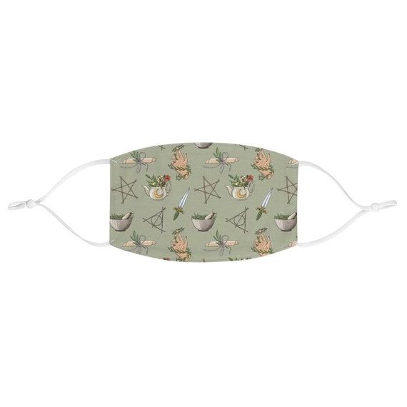 Adult Face Mask Hedge Witch Green Witch Adjustable Reusable | Etsy