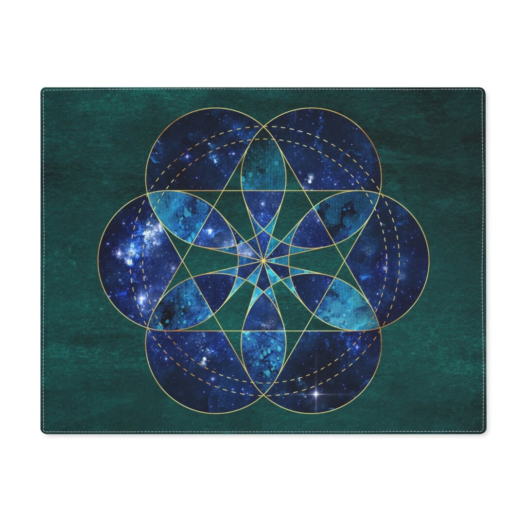 Altar Cloth Tarot Card Mat Crystal Grid Placemat Sacred Geometry Witch ...