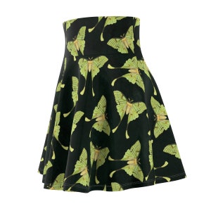 Lunar Moth Skater Skirt Festival Skirt Circle Skirt Goth Witch Skirt - Etsy