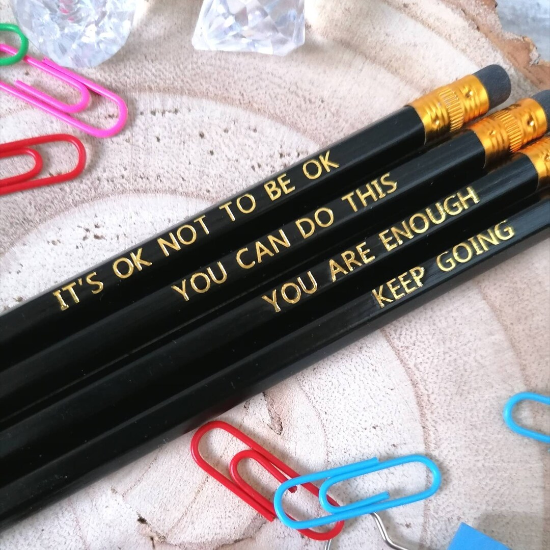 Motivational Pencil Set - Gifts for Her - Mental Health Awareness - Etsy