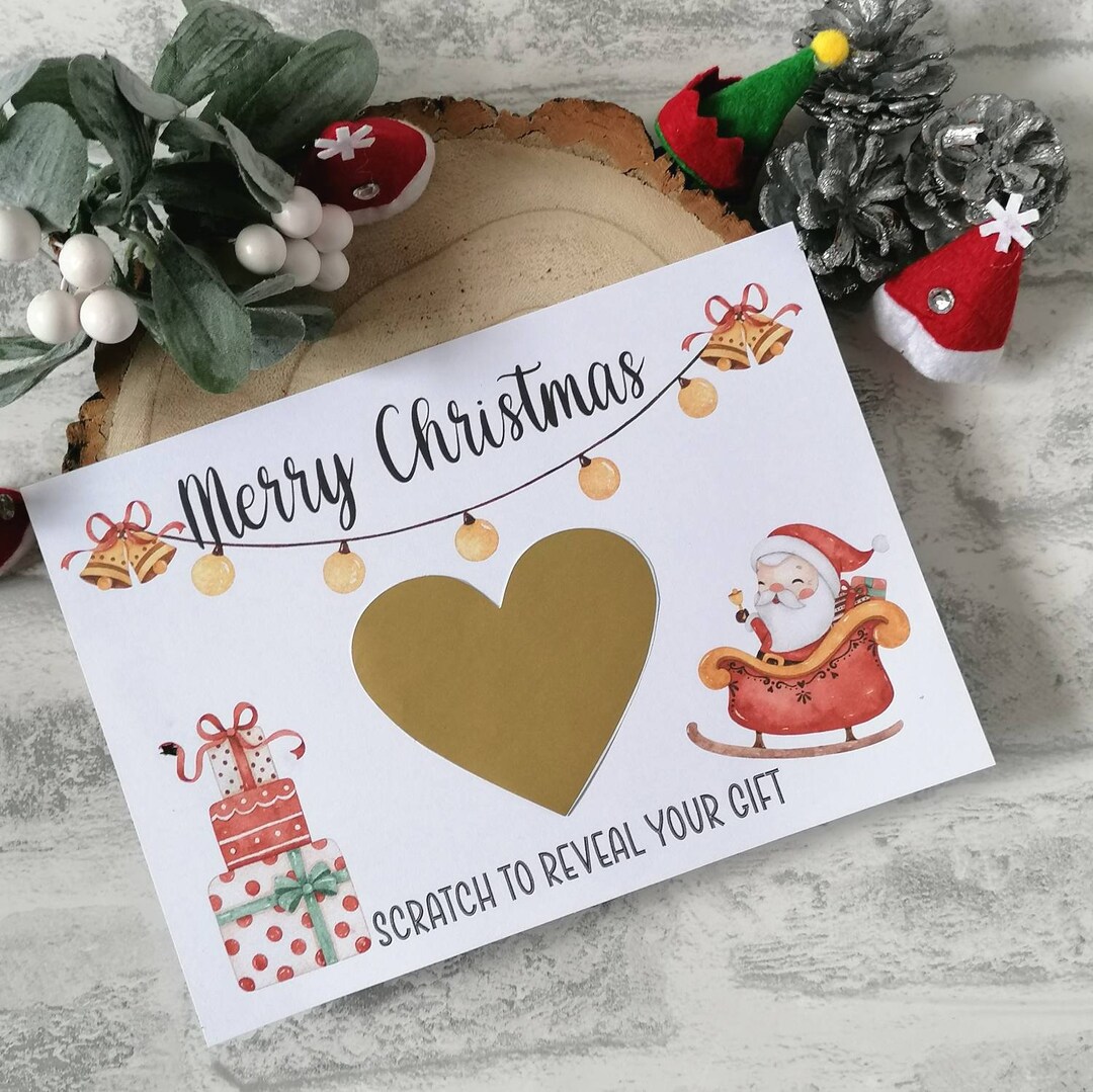 Scratch Reveal Card Personalised Christmas Card - Etsy