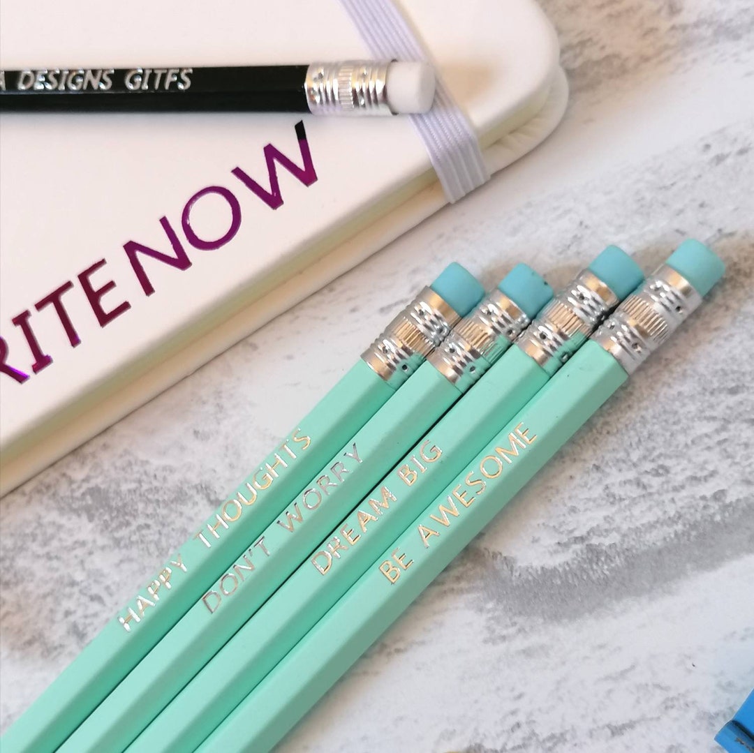Positive Pencil Set - Motivational Pencils - Etsy UK