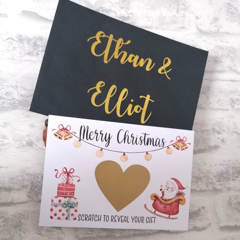 Scratch Reveal Card Personalised Christmas Card - Etsy