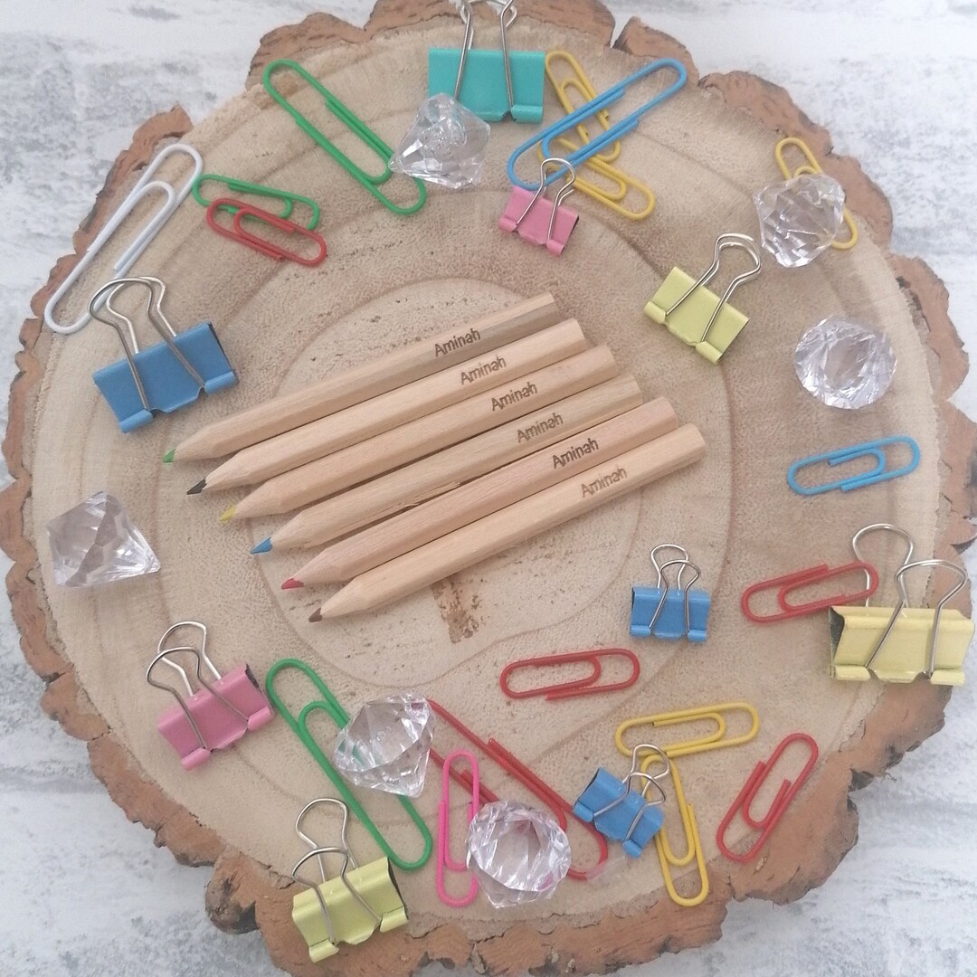 Stocking Filler, Mini Colouring Pencils With Engraved Name, Party Bag ...