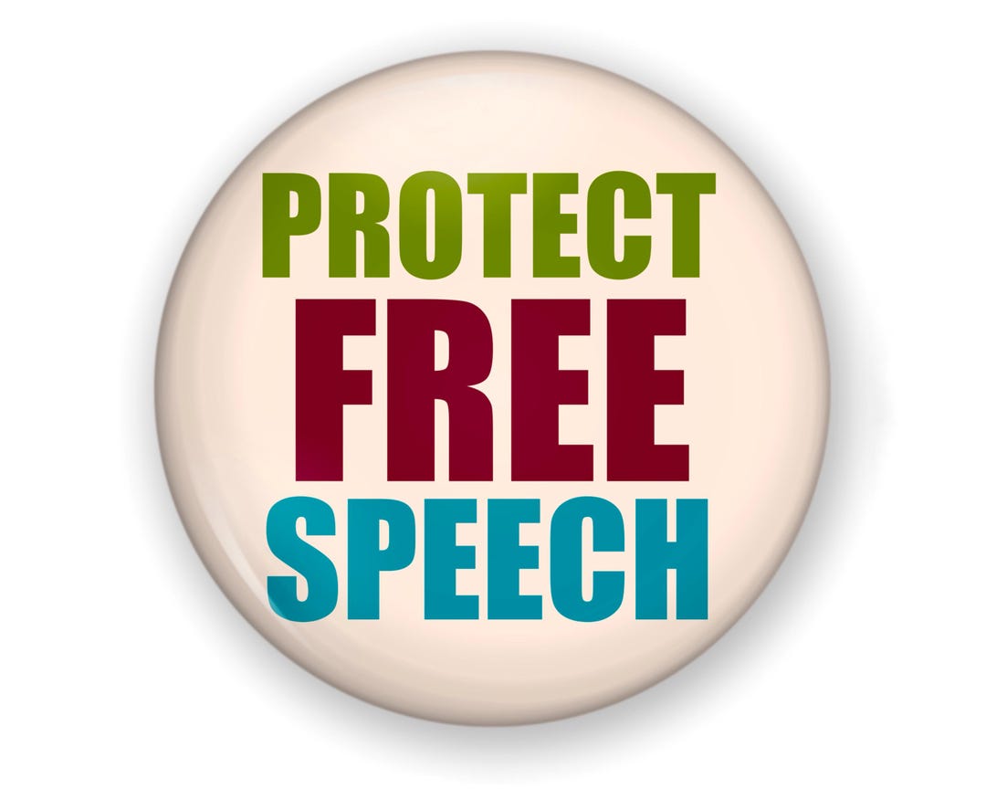 Protect Free Speech Button or Fridge Magnet: Free Speech Protest Button ...
