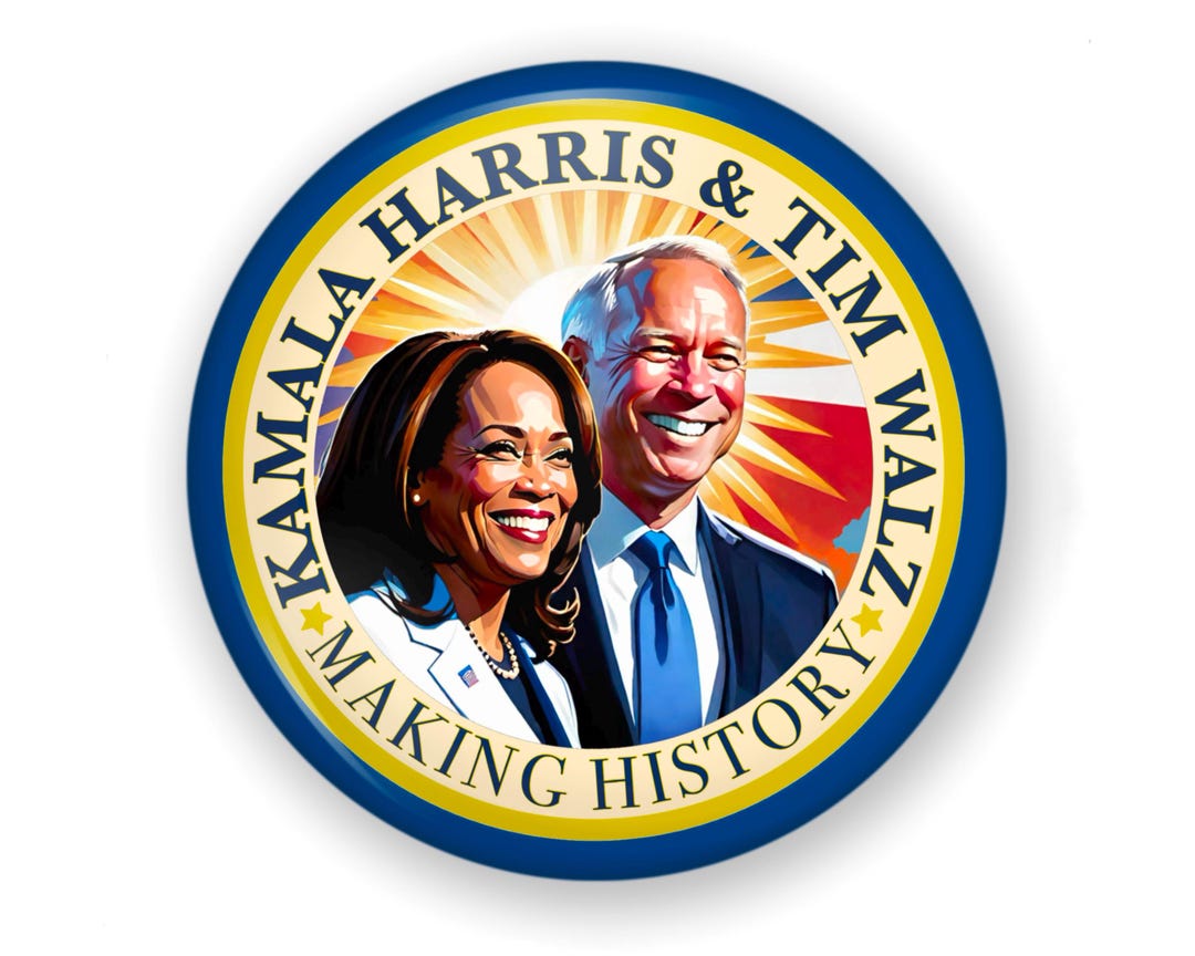 Kamala Harris Tim Walz Campaign Button, Kamala Tim Walz Pin, Kamala ...