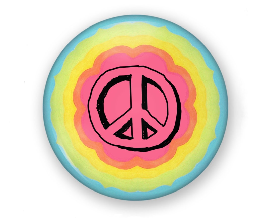 Groovy Button, Groovy Pin, Groovy Magnet, Peace Button, Peace Pin ...