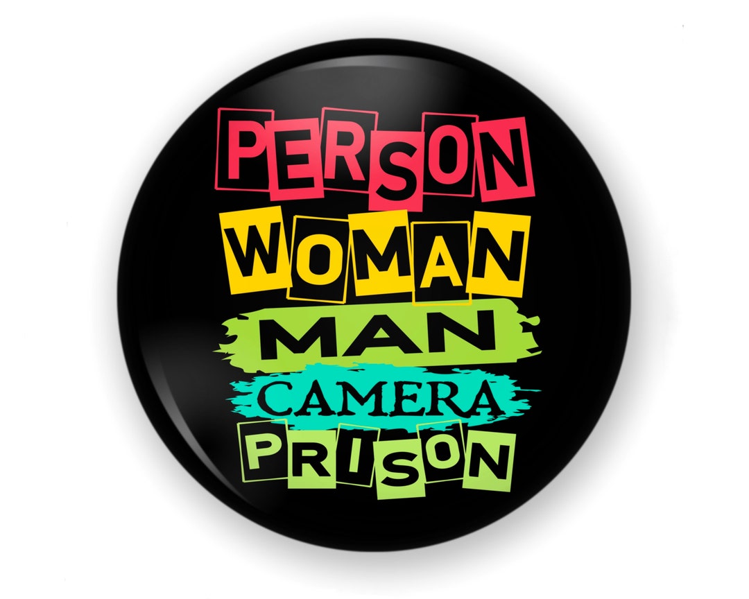 Person Woman Man Camera Prison Button or Magnet, Trump for Prison, Anti ...