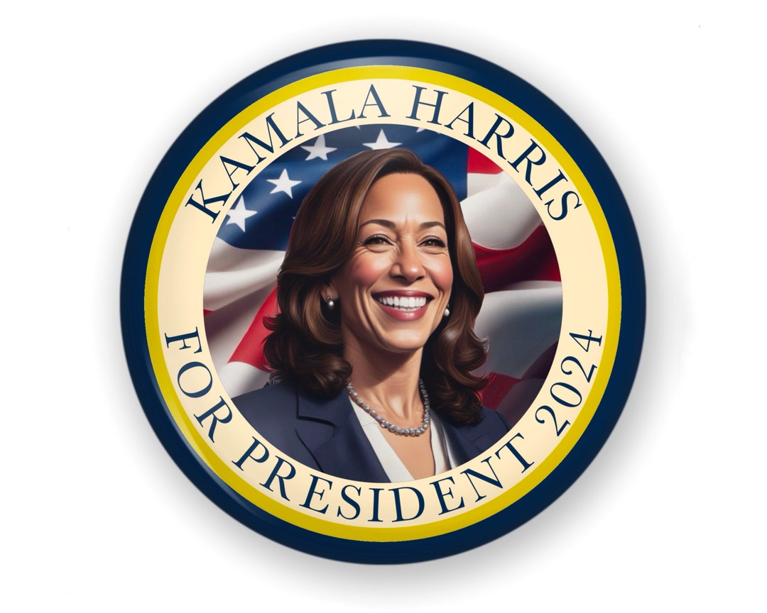 Kamala Harris for President Button or Magnet, Kamala Harris 2024 Button ...