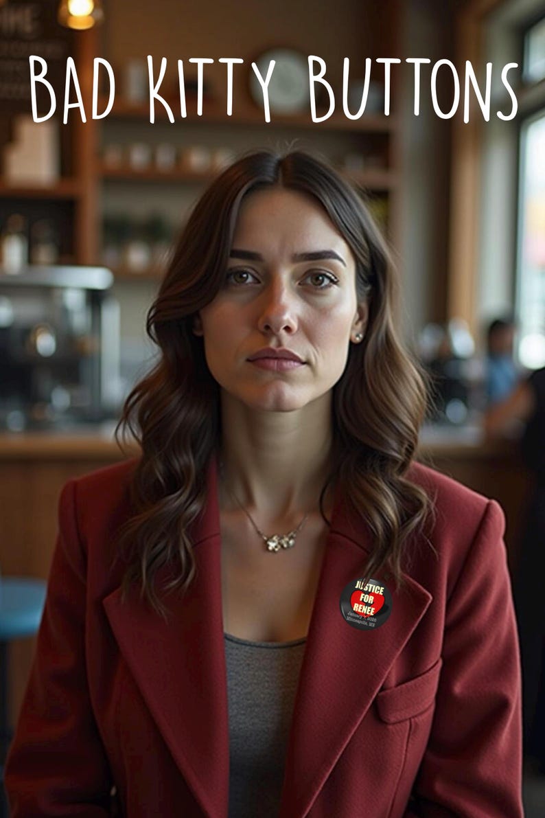 Large Justice for Renee Nicole Good Button or Magnet: Protest Button ...