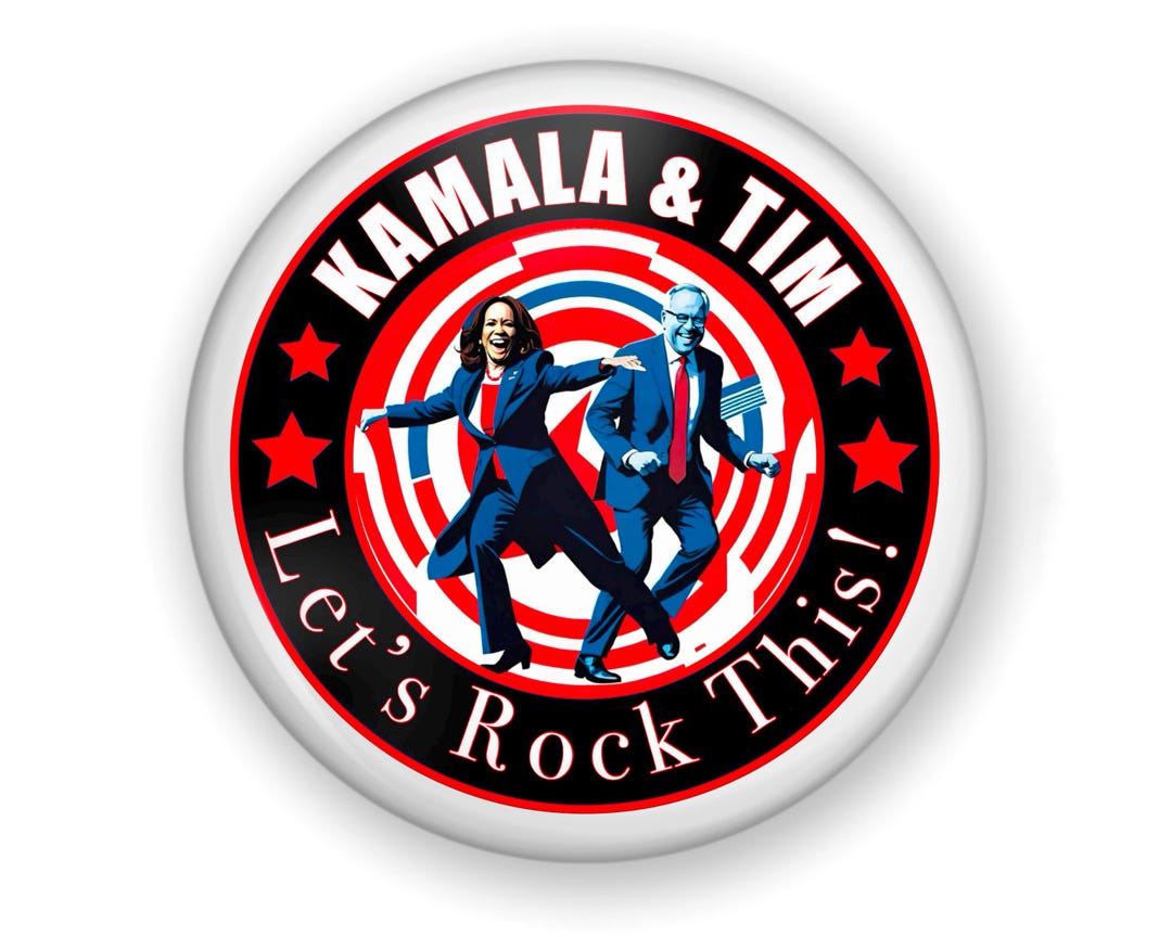 Kamala Harris Tim Walz Campaign Button, Kamala Tim Walz Pin, Kamala ...
